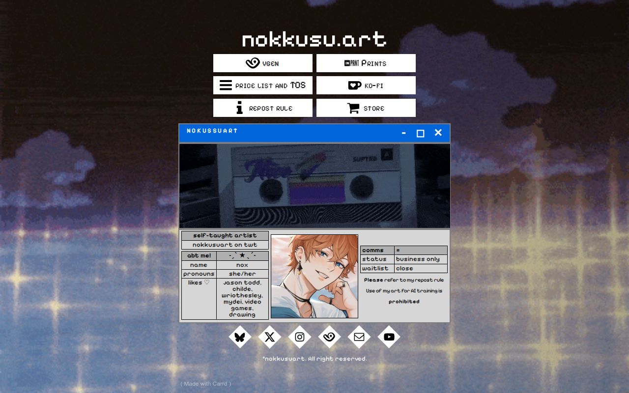 nokkusuart's carrd infos